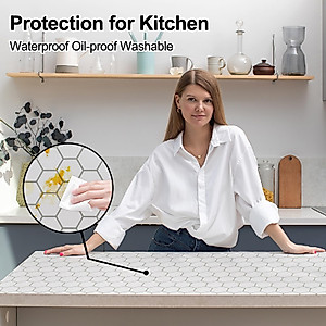 Drawer and Shelf Liner for Kitchen Cabinets: Non Adhesive, Non Slip, Thick Strong Grip Waterproof Washable for Kitchen Cabinets, Drawer, Fridge, Wire Shelving (Silver Geometry, 12 in × 10 FT)