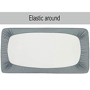 BlueSnail Waterproof Crib Fitted Sheets, Crib Mattress Protector for Standard Crib and Toddler Mattresses(2 Pack,Heather Gray)