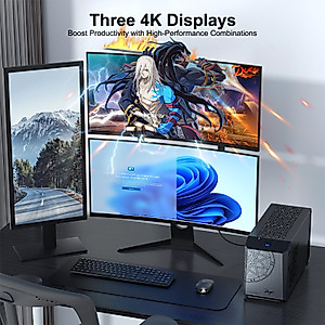 GEEKOM Mini Fun11, 11th Gen Intel Core i9-11900KB Processor, 32GB DDR4, 1TB PCIe4.0 SSD, Windows 11 Pro, Triple Displays, Changeable Graphics Cards