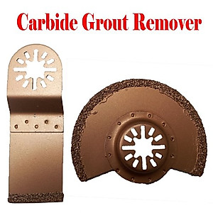 2 Pcs Grout Tile Cut Repair Kit Carbide Oscillating Multi Tool Saw Blades for Fein Multimaster Bosch Multi-x Craftsman Nextec Multi-max Makita Milwaukee Blue Hawk Craftsman Chicago