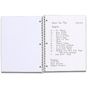 Mead Spiral Notebook, Wide Ruled, 1 Subject, 70 Sheets, 8 x 10.5 Inches, Assorted Colors (05510) Pack of 24