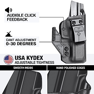 IWB Kydex Holsters Compatible with Taurus G3, Inside Waistband Concealed Carry IWB Holster for G3 Taurus, Adj. Retention, Right Hand