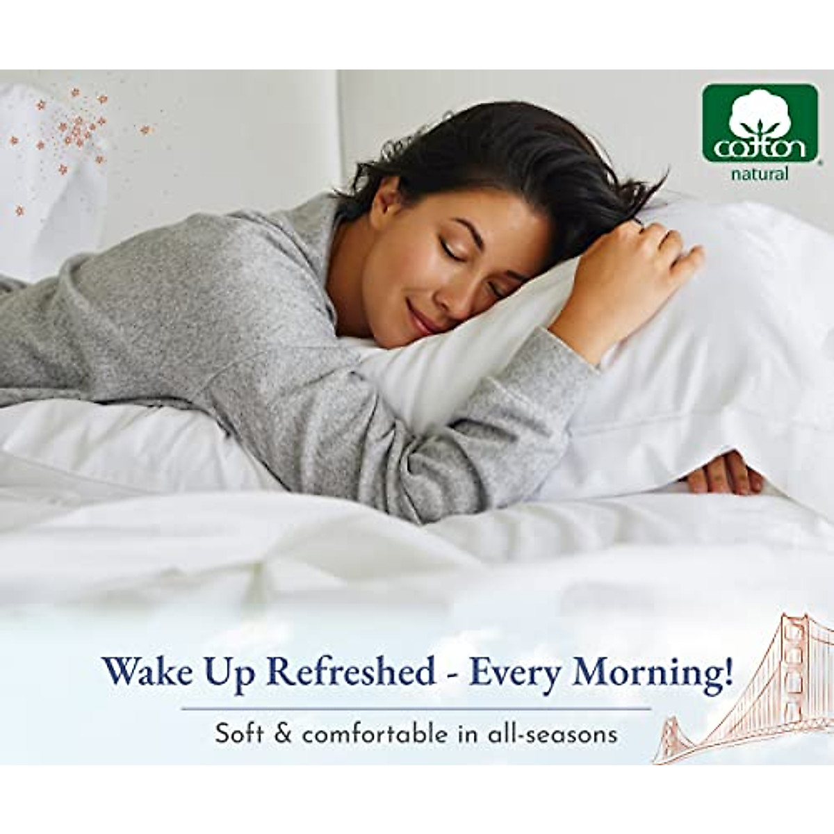 California Design Den 100% Cotton Sheets - Softest 4-Pc Queen Sheet Set, Cooling Sheets for Queen Size Bed, Deep Pockets, 400 Thread Count Sateen, Bedding Sheets & Pillowcases, Queen Sheets (Sky Blue)