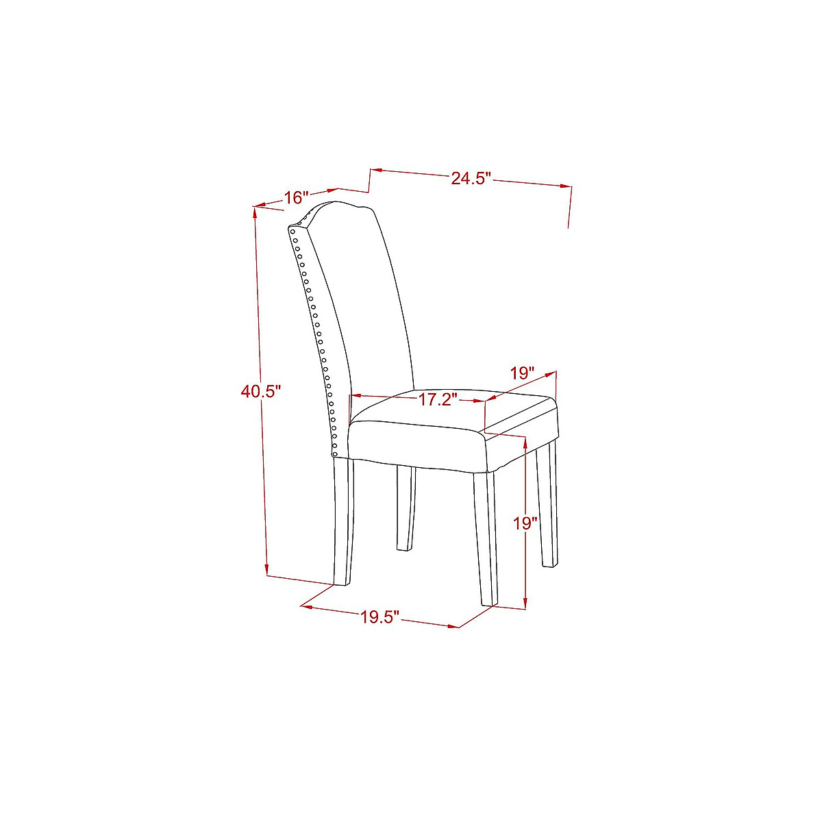HomeStock French Flair 3-Pc Kitchen Dinette Set - 2 Kitchen Chairs with High Back and Upholstered Seat and Butterfly Leaf Modern Rectangle Dining Table and 4 Legs - Linen White Finish