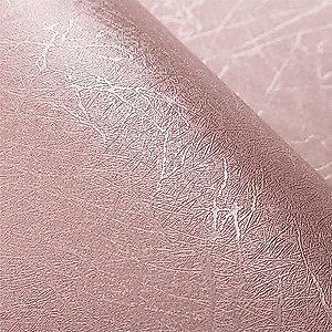 GloryTik 17.7"X78.7" Pink Wallpaper Peel and Stick Silk Textured Wallpaper Pink Contact Paper Self Adhesive Removable Wallpaper Thicken Wallpaper for Bedroom Walls Cabinet Decoration Vinyl Rolls