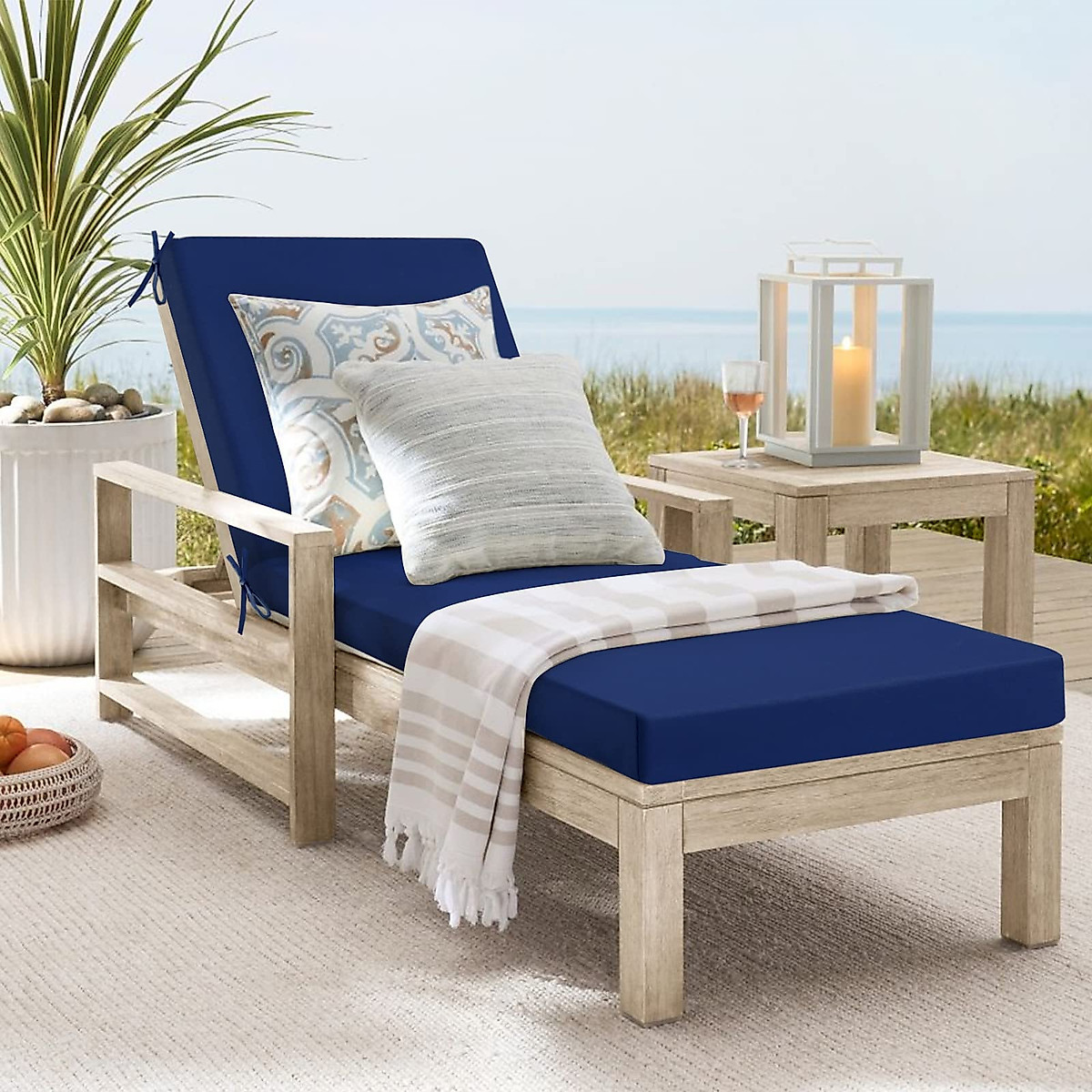 idee-home Chaise Lounge Cushions Outdoor, Lounge Chair Cushions Outdoor Lounge Cushions for Outdoor Furniture Weather and Stain Resistant Patio for Lawn Pool