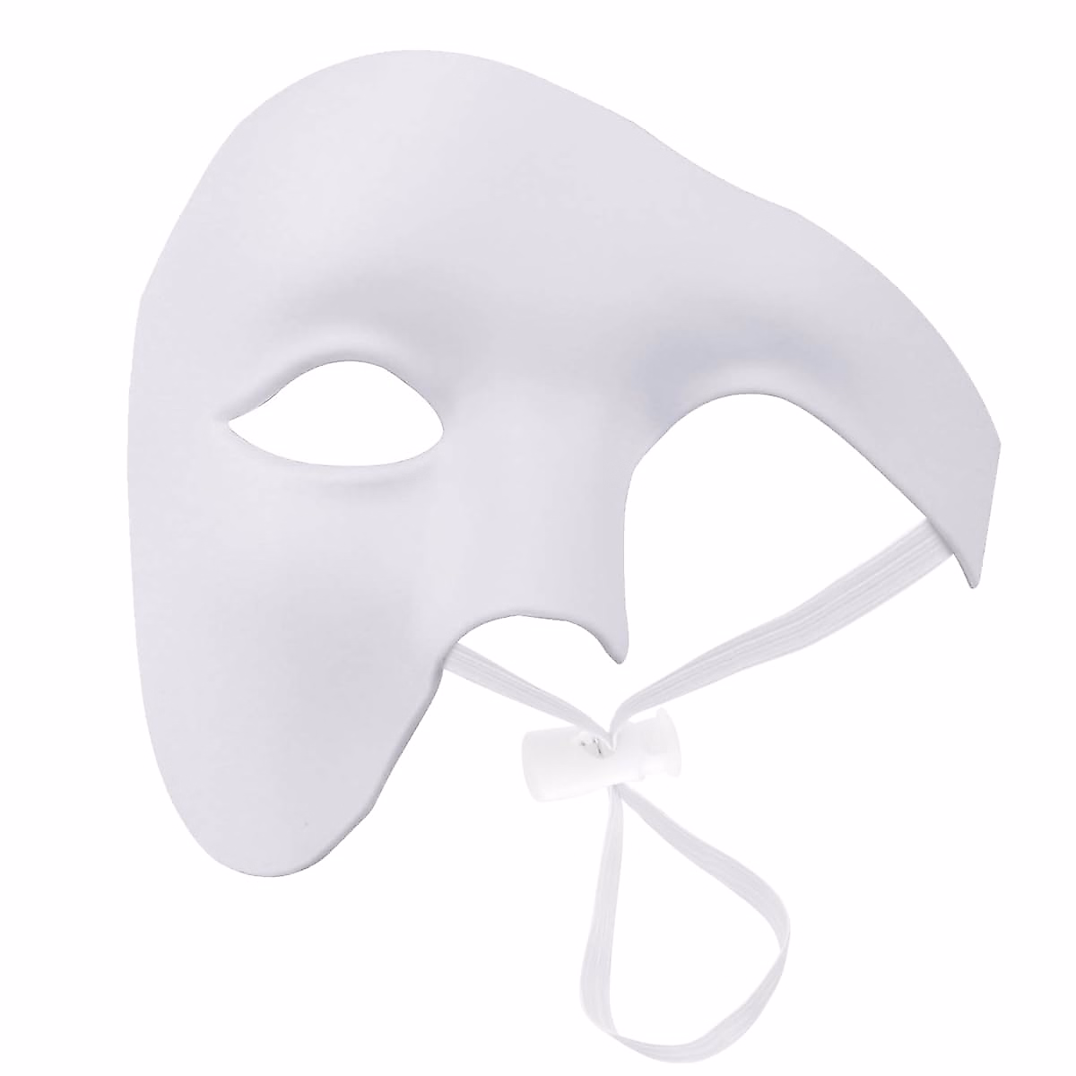 Half Face Men's Phantom Of The Opera Vintage Design Venetian Carnival Masquerade Mask (White)