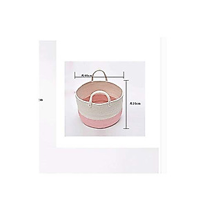 TBGFPO Large Cotton Rope Basket Storage with Handles - Grey Woven Toy Storage Basket for Laundry Hamper, Diapers, Nursery, Toys, Towels (Color : D)