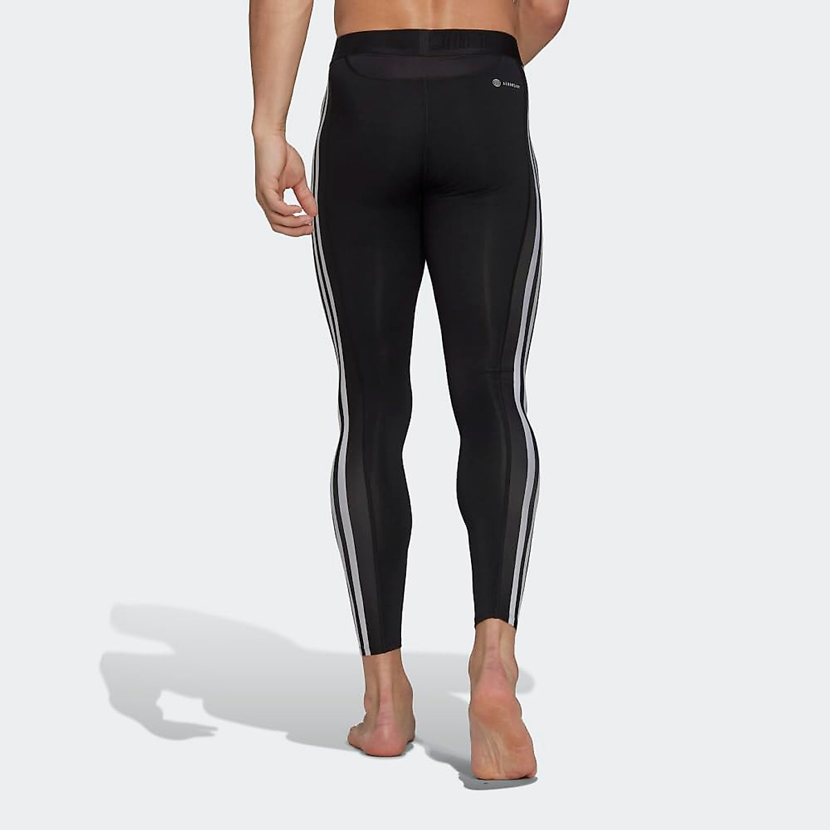 adidas Men's Techfit 3-Stripes Training Long Tights, Black, Large