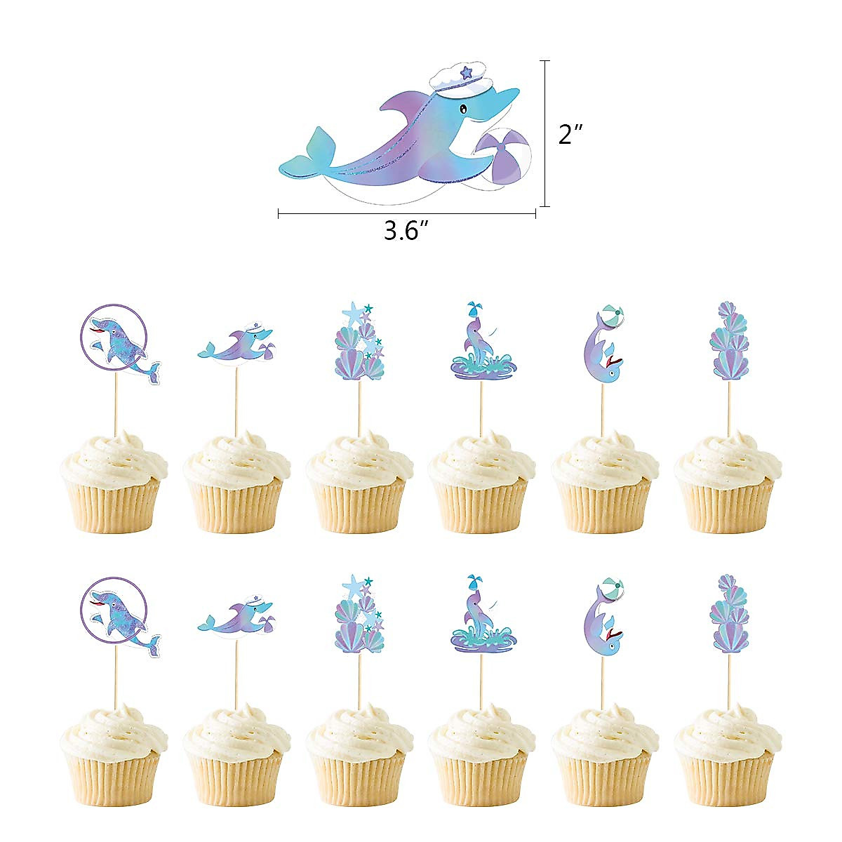 Dolphin Party Decoration Birthday Party Decoration Blue Party Decoration Ocean Party Decoration Include Balloons, Spiral Charms, Paper Fans, Cupcake Toppers, Happy Birthday Banner