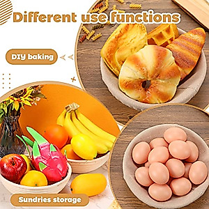 Patelai 10 Pieces Banneton Bread Proofing Basket Round Sourdough Proofing Basket Banneton Basket Dough Bowl with Liners and Scrapers for Home Making Bread Bakers Baking(8.5 Inch)