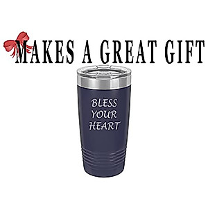 Rogue River Tactical Funny Sarcastic Southern Quote Bless Your Heart Large 20 Ounce Travel Tumbler Mug Cup w/Lid Sarcastic Work Gift For Boss Manager or Supervisor (Blue)