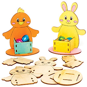 Baker Ross AT506 Easter Egg Cup Kits - Pack of 4, Creative Art and Craft Supplies for Kids to Make and Decorate