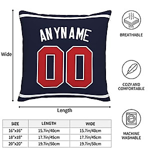 Lalkllo Throw Pillow Baseball City Custom Any Name and Number 16x16, 18x18 & 20x20 Inch Square Pillow