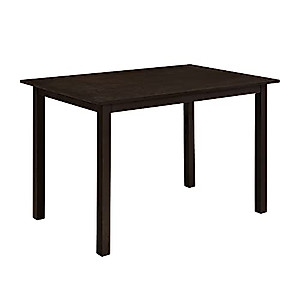 WOZNLA Room 5-Piece Mid-Century Dining Set-Rectangular Wood Table with 4 Upholstered Chairs-Perfect for Family Kitchen and Small Spaces-Stylish and Functional Furniture for Modern Homes, Espresso