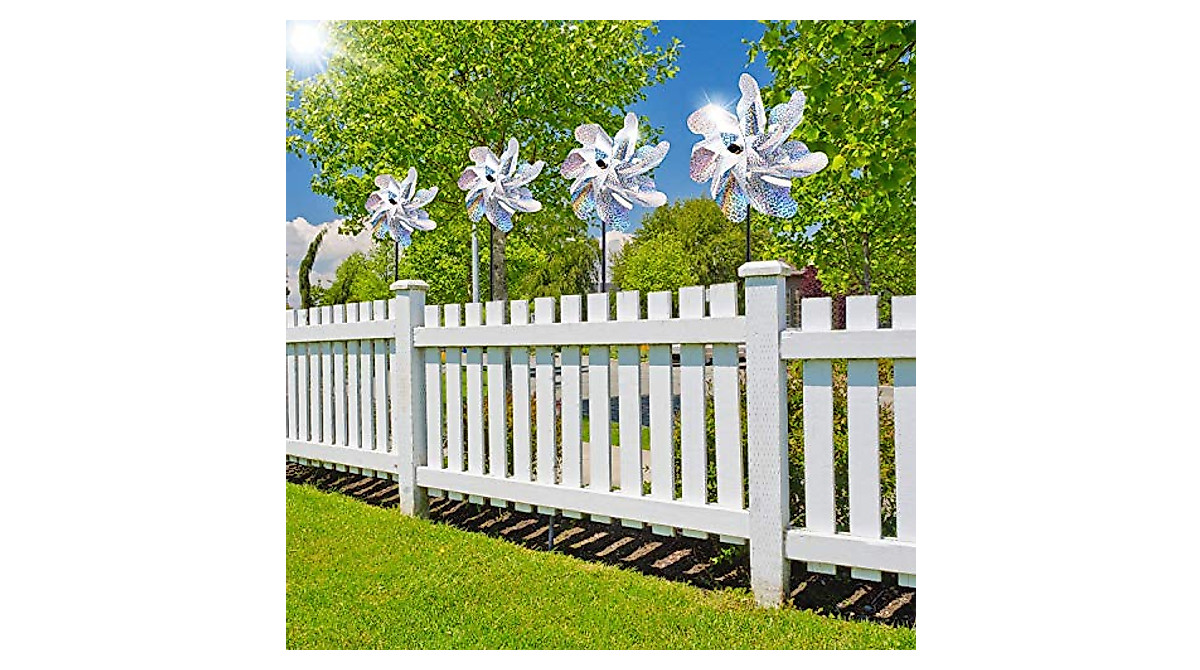 Ohuhu Reflective Pinwheels with Stakes, 10-Pack Extra Sparkly Wind ...