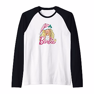 Barbie - Christmas - Santa Hat Raglan Baseball Tee