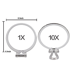 Miss Sweet Folding Hand Held Mirror with 10x Magnification & True Image, 6.1inch Travel Mirror (10X)