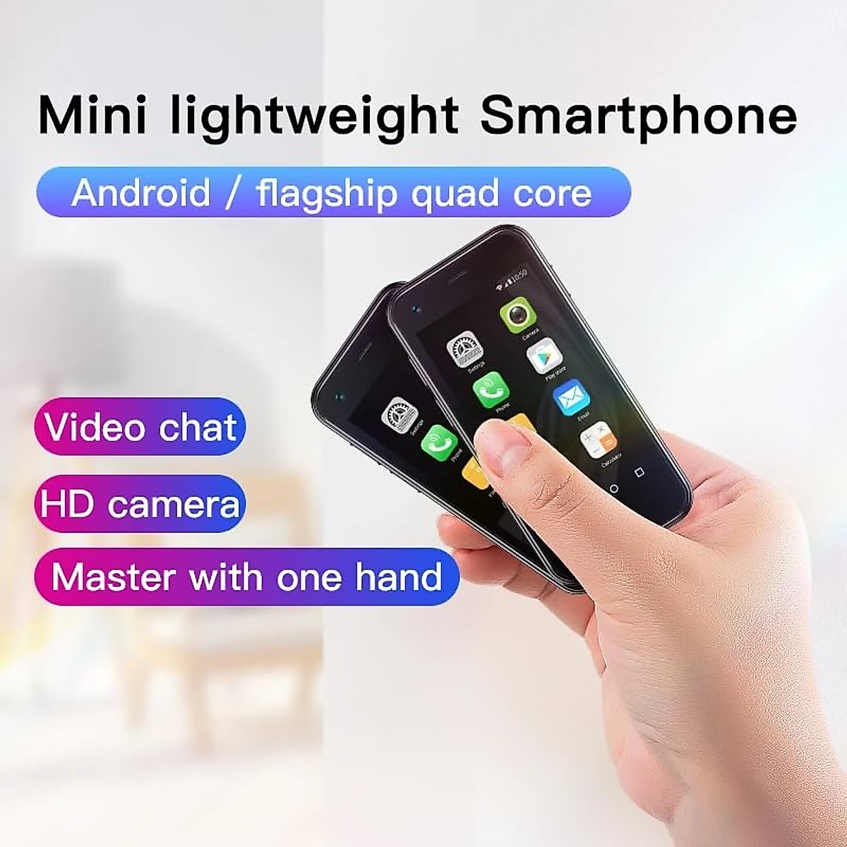 Mini Smartphone Soyes XS13 2.5Inch Touch Screen 1GB RAM 8GB ROM Android 6.0 3G WCDMA Camera GPS WiFi Bluetooth Student Pocket WiFi Mobile Phone Unlocked Cellphone (Black)