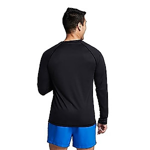 Speedo Men's UV Swim Shirt Long Sleeve Loose Fit Easy Tee Speedo Black Medium