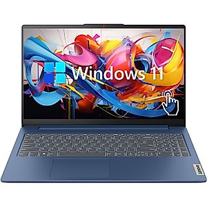 Lenovo IdeaPad 3 Laptop, 15.6" FHD Touchscreen, Intel Core i5-1155G7, 24GB RAM, 512GB SSD, Webcam, HDMI, Wi-Fi 6, Windows 11 Home, Blue