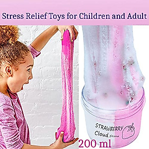 2Color Cloud Slime,Non-Sticky and Super Soft Scented Slime,Birthday Gifts Party Favors for Girl and Boys,Stress Relief Toy.