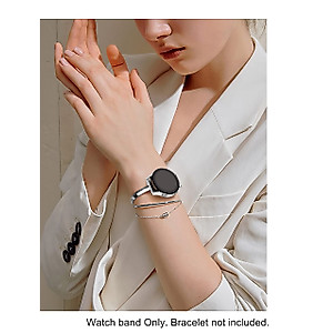 CrocSee Stainless Steel Band Compatible with Samsung Galaxy Watch 6 5 4 40mm 44mm/Watch 6 Classic 43mm 47mm/Watch 4 Classic 42mm 46mm/Watch 5 Pro 45mm, Slim Minimalism Bangle Bracelet for Women,