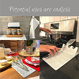 Silicone Spoon Rest for Stove Top, Multipurpose Dishwasher safe Spoon Holder, Kitchen Cooking Holder, Trivet for Hot Pot, Drip Pad Utensil Rest, Heat resistant Cutting Board, Non Slip Coaster