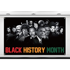 Nepnuser Black History Month Photo Booth Backdrop African American Festival Holiday Party Decoration Art Poster Indoor Outdoor Wall Decor-5.9×3.6ft