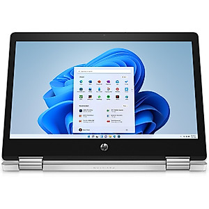 HP Pavilion x360 11.6-inch Laptop 2-in-1 Touchscreen HD Convertible Tablet Intel Pentium Silver 4GB DDR4 RAM 128GB SSD Intel UHD Graphics Windows 11 Home WiFi Bluetooth HDMI 11m-ap0033dx (Renewed)