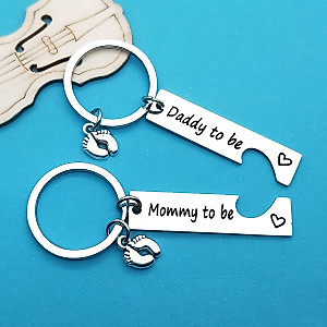 Pregnancy Announcement Gifts New Parents to Be Gifts Mommy and Daddy to Be Gifts First Time Mom Dad Gifts Baby Announcement Gifts New Mom New Dad to Be Gifts with Baby Footprint Charm