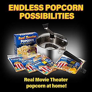 Platinum Series Whirley Pop Popcorn Maker - 6 Quart Stainless Steel Popcorn Popper, Popcorn Maker with¬†Metal Gears, Wabash Valley Farms Stove Top Popcorn Maker (Stainless Steel)
