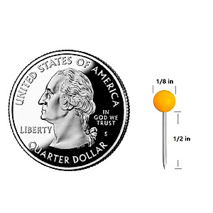 Yalis Push Pins 600-count Map Tacks Marking Pins 1/8-Inch Plastic Beads Head, 10 Assorted Colors