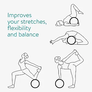 Navaris Cork Yoga Wheel - Prop for Stretching, Flexibility, Back Bends - Helps Deepen Poses and Stretch Back, Shoulders, Chest - 13" (33cm) Diameter