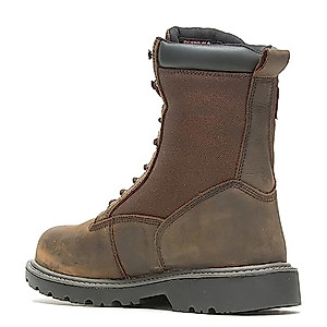 Wolverine Men's Floorhand Waterproof Insulated 8" Boot Construction, Dark Brown, 8