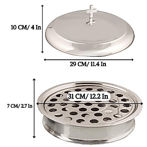 Communion Ware 5 Holy Wine Serving Trays with A Lid - Mirror Finish Stainless Steel (Mirror/Silver)