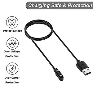 2-Pack Charger for YAMAY SW021 Willful SW023 SW025 Letsfit ID205L Letscom ID205G ID205S ID206 ID205U ID216 Umidigi Uwatch 3S 3 2 2S Urun Smart Watch Magnetic USB Charging Cable [3.3ft/100cm] (2)