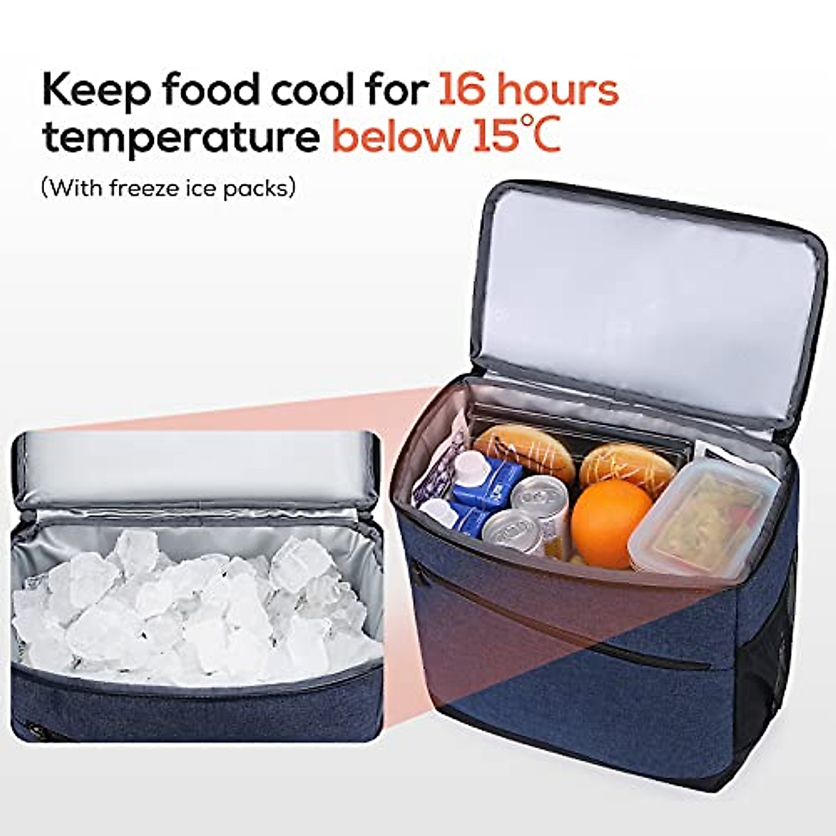 TOURIT Insulated Backpack Cooler Leak-Proof Backpack Lunch Box 28 Cans Double Deck Cooler Backpack