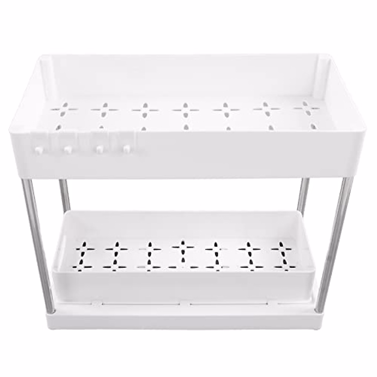 Otufan Under Sink Countertop Organizer, Abs Pull-Out Single-Layer Under Sink Countertop Organizer Storage Organizer for Kitchen Bathroom Cosmetic Storage(#2)