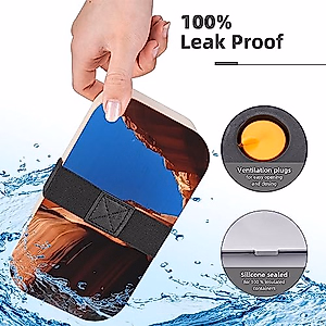 Gorge Scenery Adult Lunch Box, Bento Box, With Cutlery Set Of 3, 2 Compartments, Rectangular, Lunch Box For Adults