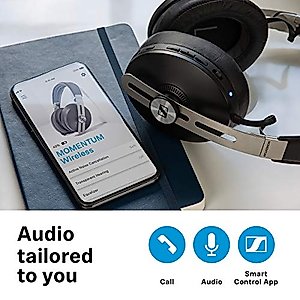SENNHEISER Momentum 3 Wireless Noise Cancelling Headphones with Alexa, Auto On/Off, Smart Pause Functionality and Smart Control App, Black