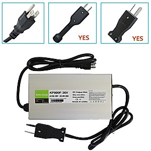aunstarwei 36V 20A Golf Cart Battery Charger with Crowsfoot Style Connector Crowfoot Plug