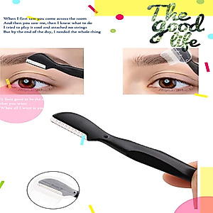 6PCS Eyebrow Tweezer and Scissor Set, Eyebrow Hair Trimmers Set, Nose Hair Removal Scissors, Eyebrow or Face Hair Removal Safety Razors for Man Woman