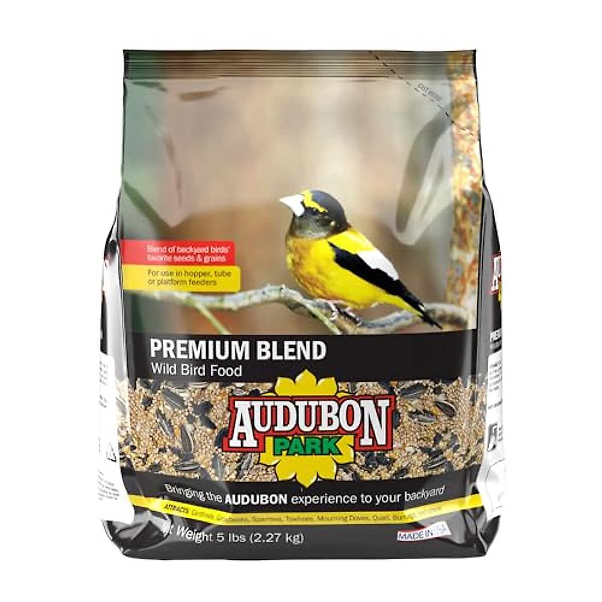 Audubon Park 12225 Premium Blend Wild Bird Food, 5-Pounds, 80 Fl Oz (Pack of 1)