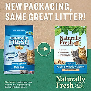 Eco-Shell Naturally Fresh Cat Litter Made From Walnut Shells, Multi-Cat, Alpine Meadow, Scented, Biodegradable, Dust-Free, Sustainable, 26 Lbs