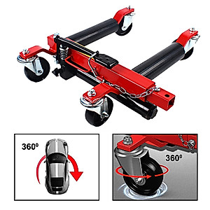 2T Hydraulic Car Wheel Dolly, 1500lbs Capacity Car Dolly Dolly Hoist Tool, Vehicle Positioning Hydraulic Tire Jack