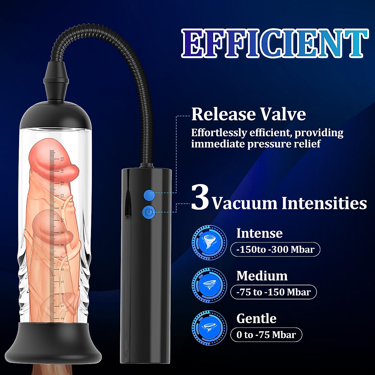 Automatic Penis Enlargement Pump for Men Erection with 3 Intensities, Male Adult Sex Toys Vacuum Sensuality Pump Penis Enlargers & Enhancer Device with a Vagina Pussy Stroker for Men Masturbation…