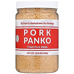 Pork Panko - 0 Carb Pork Rind Bread Crumbs - Keto and Paleo Friendly, Naturally Gluten-Free and Carb-Free (12oz Jar)