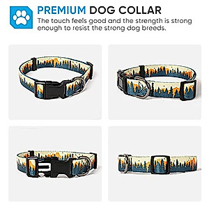 Timos Dog Collar for Small Medium Large Dogs,Adjustable Soft Puppy Collars with Quick Release Buckle,Sunset Valley,L Length 15.94''-25.59''