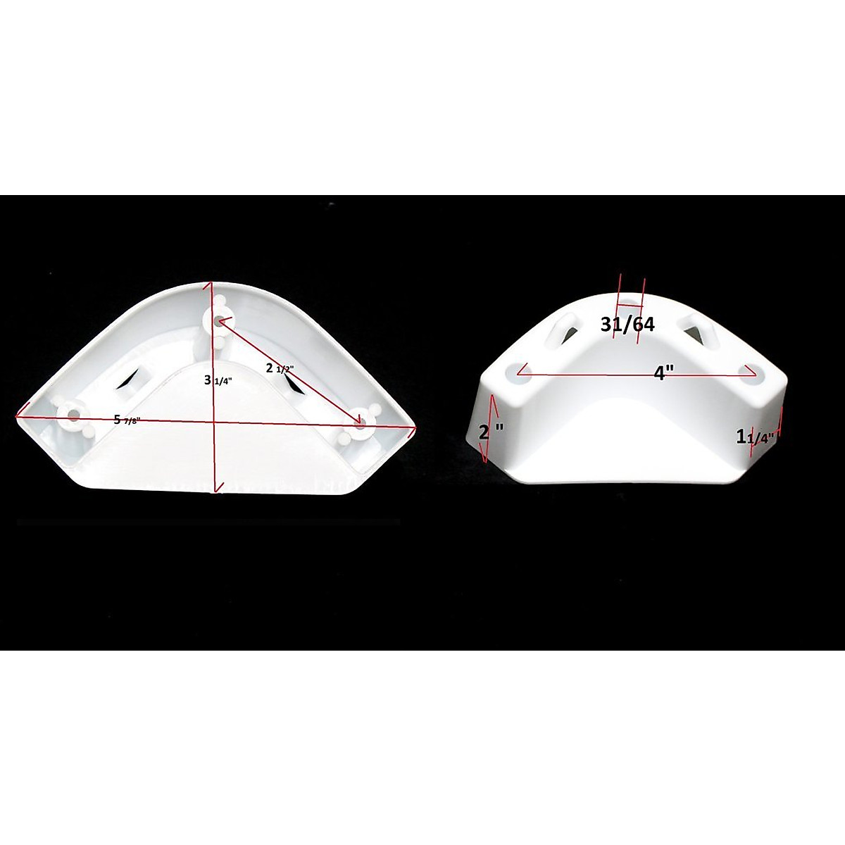 Boat Marine Cooler Mounting Kit for Yeti Igloo Engle Coleman (Set of 4) Black or White (White)